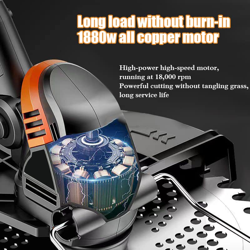 Windpost Cordless Weed Eater Grass Trimmer Battery String Trimmers Weed Wacker Adjustable Machine Head Electric Lawn Edger for Garden Clearing Weeds (Green)