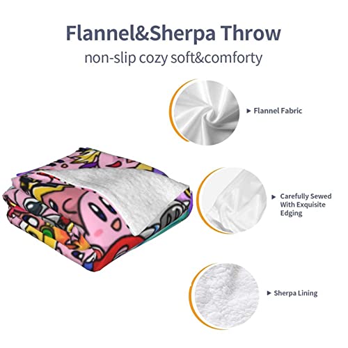 Cartoon Anime Throw Blanket Soft Light-Weight Warm All-Season Bed Blanket Sofa Office Throws for Kids Adults 50'' x 40'' -4