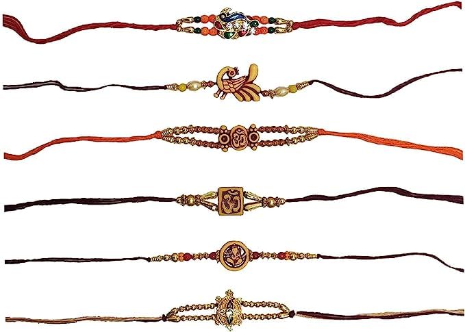 Religious Om Rakhi for Brother Bhai|Dora Rakhi Ganesha Rakhi for Brother Rakhi for Raksha Bandhan (Red)