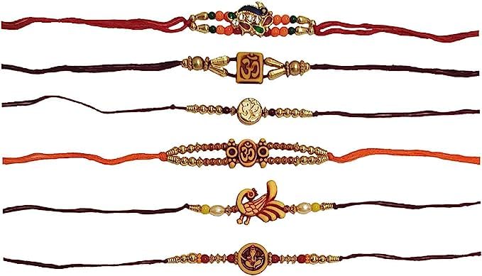 Religious Om Rakhi for Brother Bhai|Dora Rakhi Ganesha Rakhi for Brother Rakhi for Raksha Bandhan (Red)