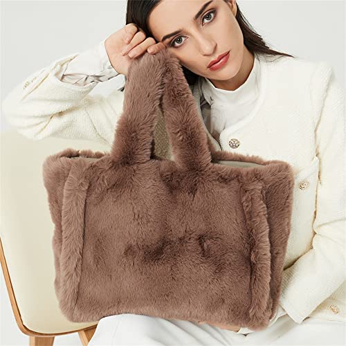 Women Top Handle Bag Shoulder Bag Hobo Bag Totes Fashion Handbag Fluffy Faux Fur Furry Plush Soft Elegant