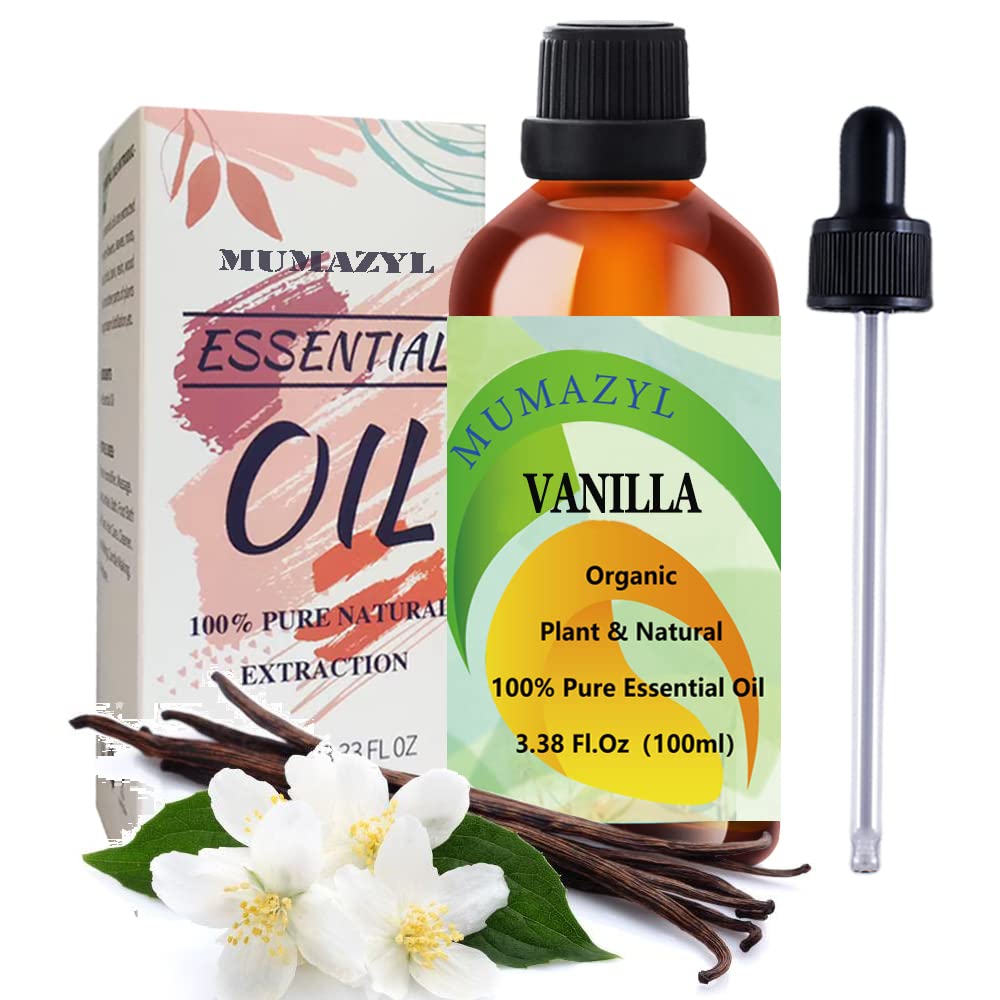 Vanilla Essential Oil Organic Plant Natural 100% Pure Vanilla Oil for Diffuser Cleaning Home Bedroom Perfumes Humidifier Soap Candles 100ml 1 Pack