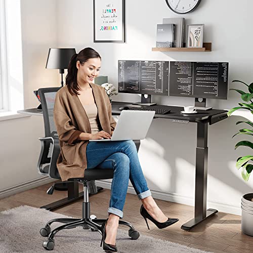 Office Chair Desk Chair Home Office Desk Chairs with Wheels, Mid Back Ergonomic Mesh Office Chair Computer Chair with Armrests for Adults, Teens
