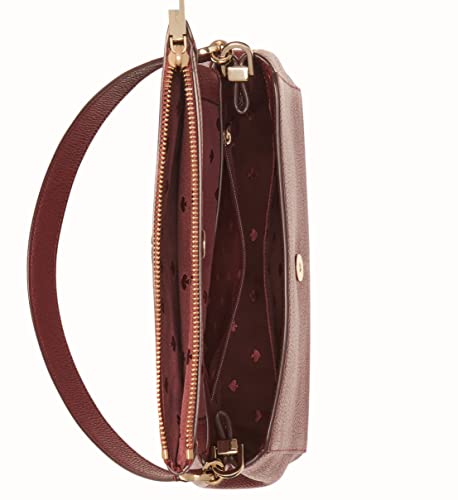 Kate Spade Leila Medium Pebbled Leather Flap Shoulder Bag In Cherrywood