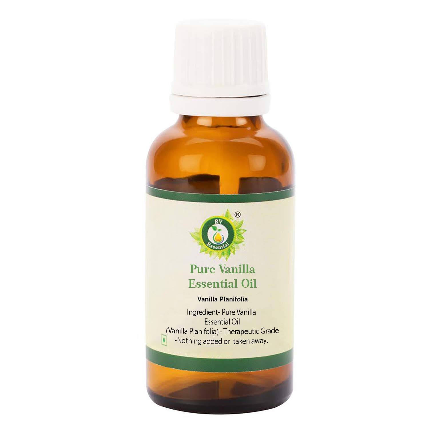 R V Essential Pure Vanilla Essential Oil 100ml (3.38oz)- Vanilla Planifolia (100% Pure and Natural Therapeutic Grade)