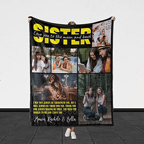 Taka Deal Customized to My Sister Blanket Soft Throw Blanket for Christmas, Birthday, Graduation, Thanksgiving & Christmas Gift. (Sister Blanket 3, 60"X80")