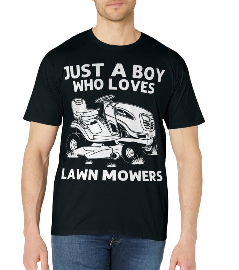 Funny Lawn Mowing T-Shirt for Boys Who Love Mowers