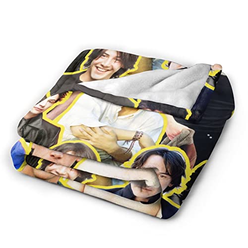 Blanket Keanu Reeves Soft and Comfortable Warm Fleece Blanket for Sofa, Office Bed car Camp Couch Cozy Plush Throw Blankets Beach Blankets