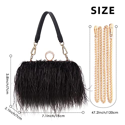 Feather Purse Feather Clutch Feather Bag Ostrich Clutch Feather Bags For Women Handbag With Feathers Ostrich Feather Purse Purse With Feathers Bag With Feathers Feather Evening Bag Feather Handbag