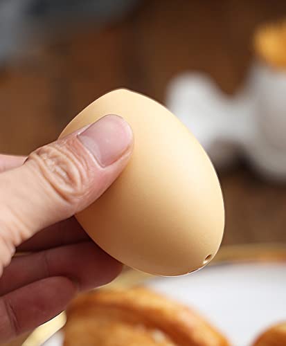 Egg-Shaped Ceramic Spice Shaker Seasoning Dispenser Flavor Ware Toothpick Jar Bottle With Holes, Porcelain Cruets Salt and Pepper Powder Tank with Tray for Barbecue Restaurant Kitchen Household Gift