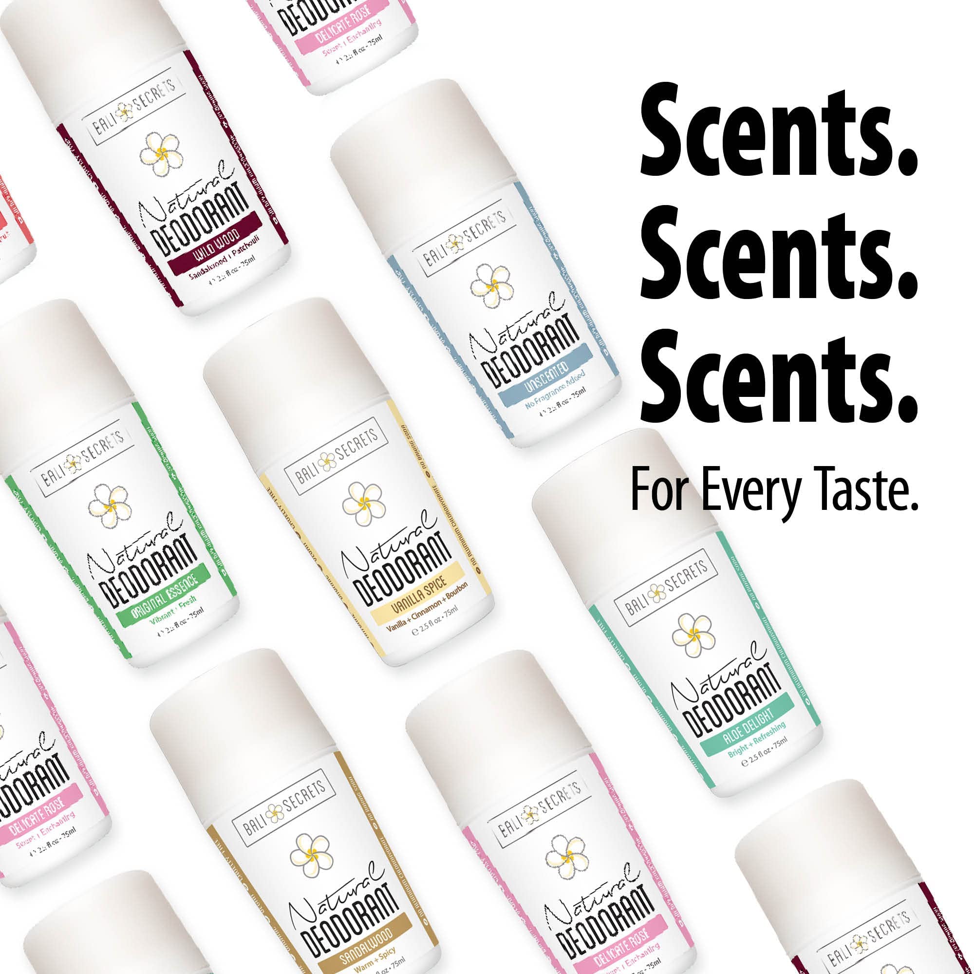 BALI SECRETS All Natural Deodorant for Women & Men. Organic & Vegan. Pure Ingredients. All Day Protection. 2.5 fl oz (Vanilla Spice)
