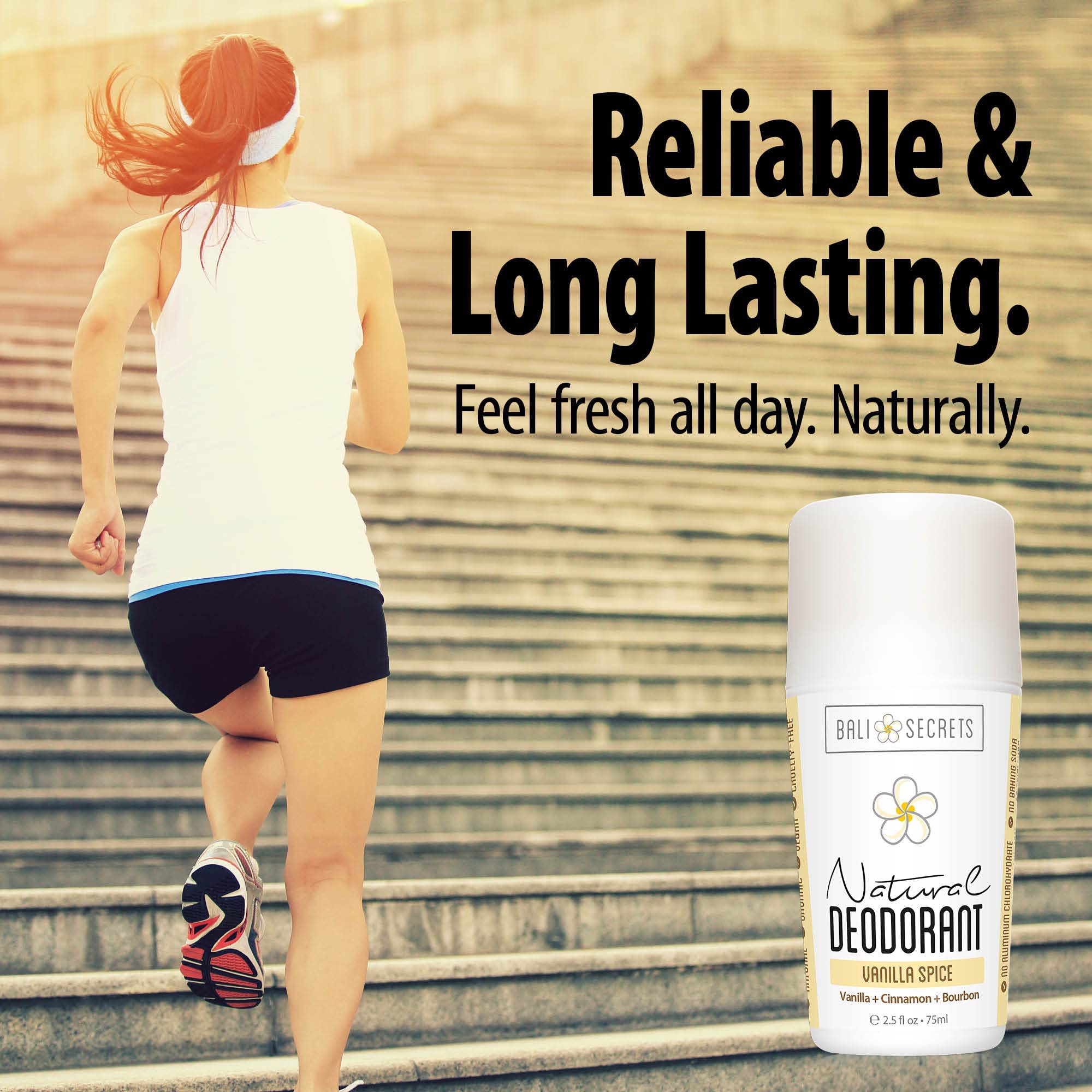 BALI SECRETS All Natural Deodorant for Women & Men. Organic & Vegan. Pure Ingredients. All Day Protection. 2.5 fl oz (Vanilla Spice)