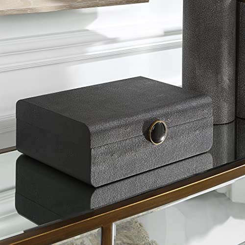 Uttermost Lalique Black Shagreen Box