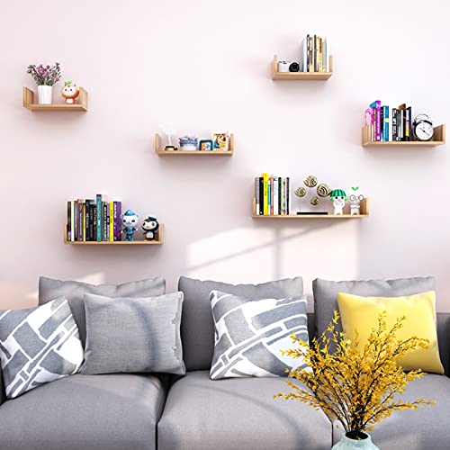 JDMTM Floating Shelves Floating Shelves Wall Mounted Set of 3 Rustic Wood Shelves for Wall Storage for Bedroom Bathroom Living Room Kitchen Laundry Room Storage & Decoration 11.8in,15.7in,23.6in Blue