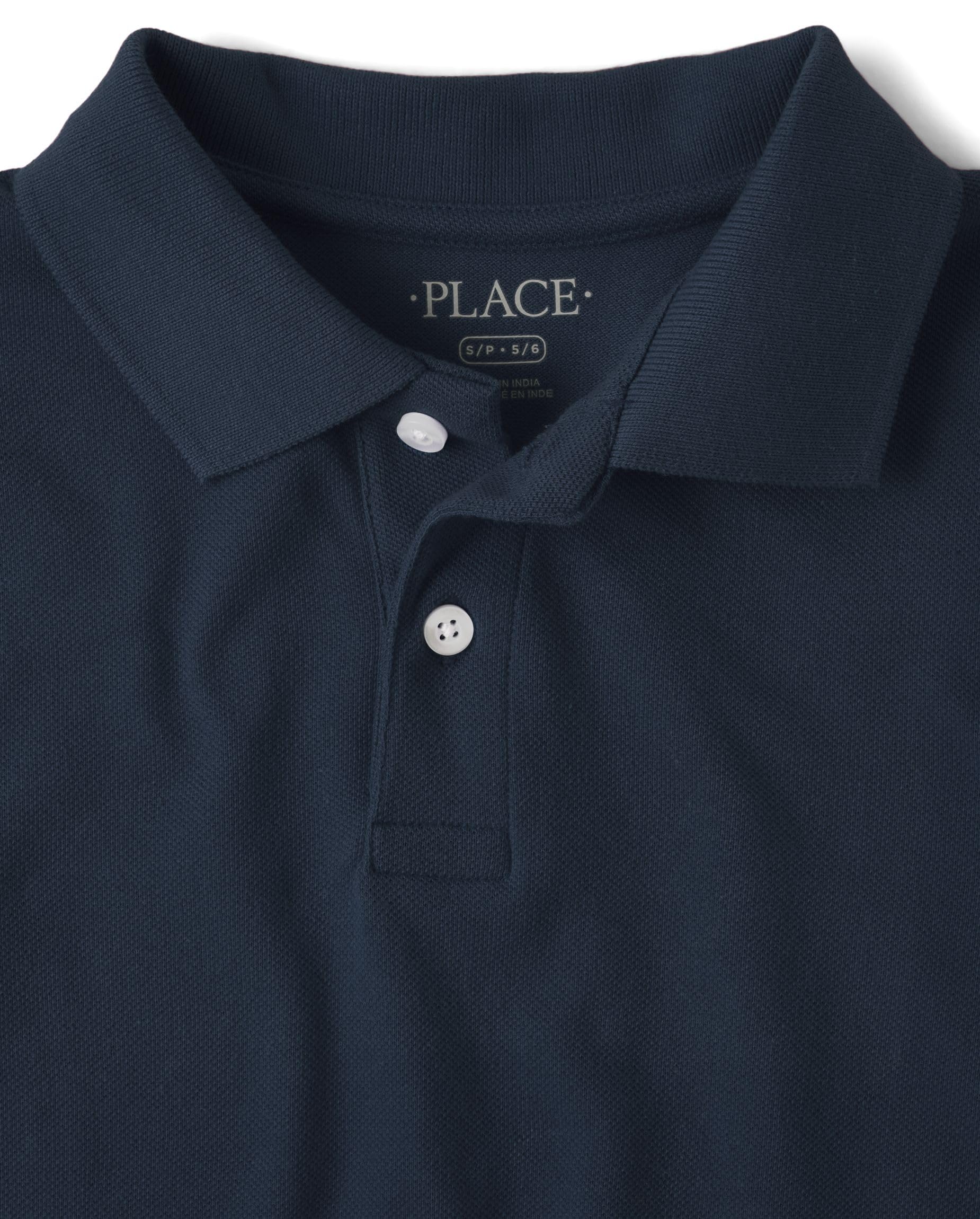 The Children's Place boys Short Sleeve Pique School Uniform Polo Shirt, Nautico, Large US