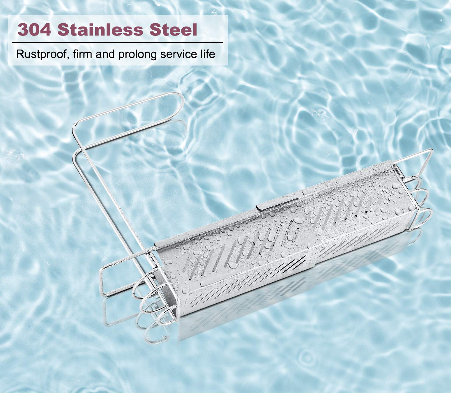 SUBEKYU Telescopic Sink Storage Rack Holder, Expandable Sink Caddy Kitchen Sink Organizer Sponge Holder, 304 Stainless Steel, Length 14.5--20 inches
