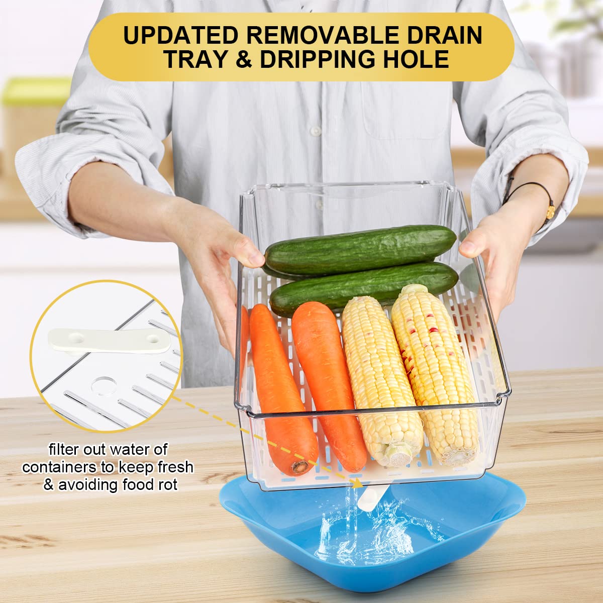 Set Of 7 Fridge Pantry Organizer Bins, 3 Size Stackable Clear Plastic Refrigerator Organizer Bin with Lids, BPA-Free Kitchen Food Organization and Storage for Fridge Drinks, Fruits, Vegetable, Cereals