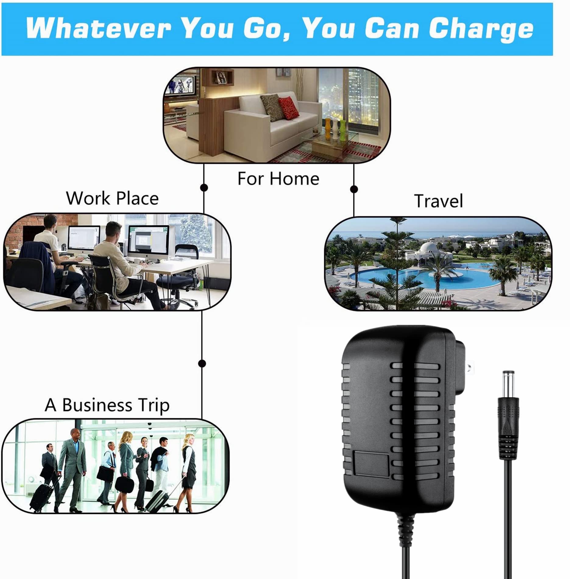 Dysead AC/DC Adapter Charger Power for Makita XRM08 XRM08B XRMO8 Job Site Speaker Cord