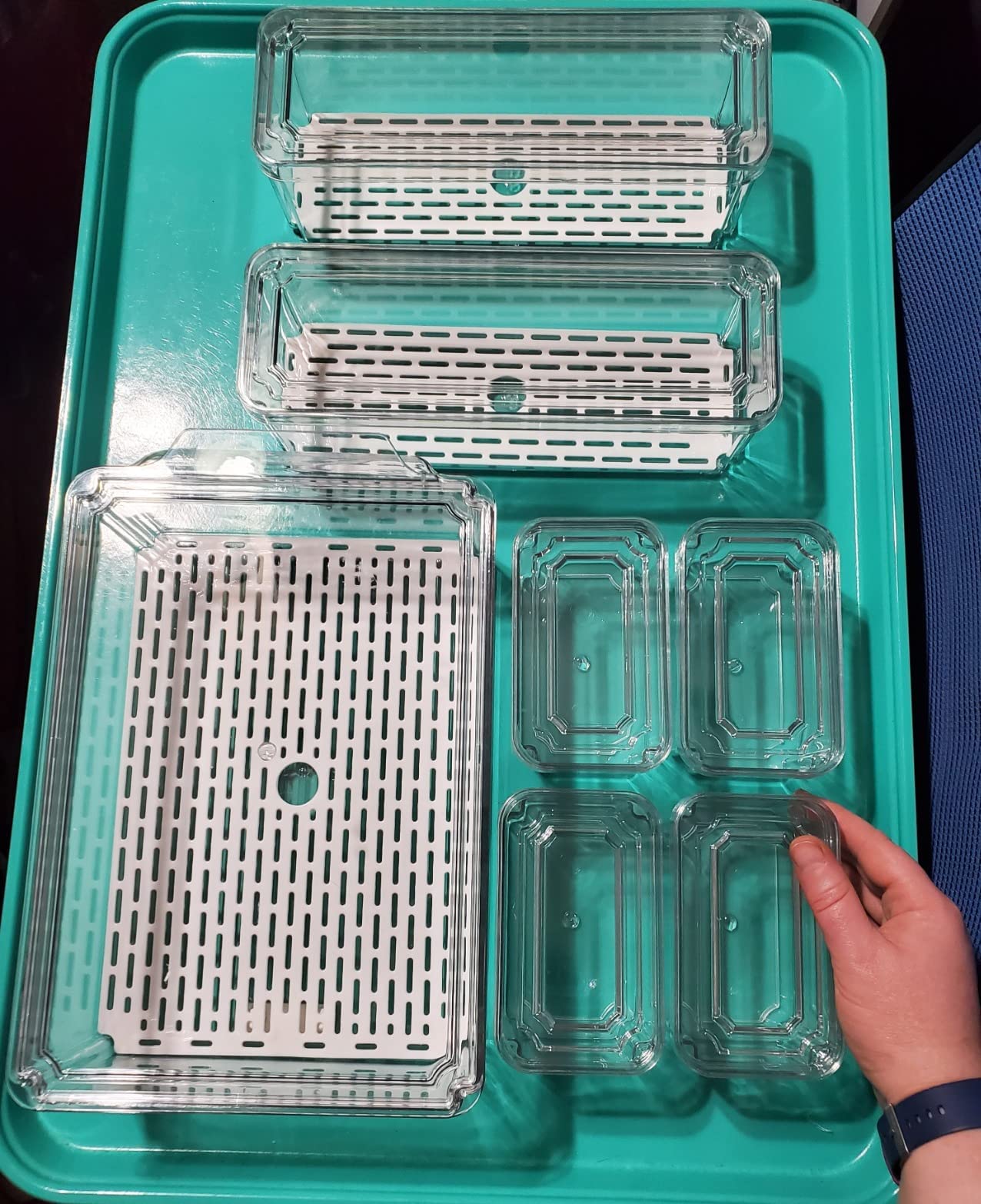 Set Of 7 Fridge Pantry Organizer Bins, 3 Size Stackable Clear Plastic Refrigerator Organizer Bin with Lids, BPA-Free Kitchen Food Organization and Storage for Fridge Drinks, Fruits, Vegetable, Cereals