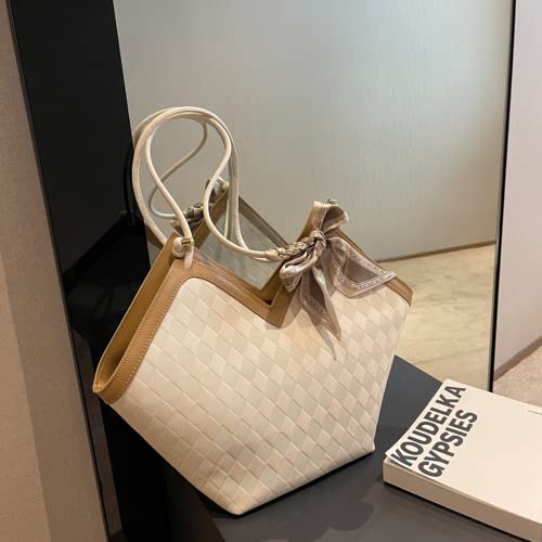 The Tote Bag for Women Handle Satchel Bags Hobo Clutch Purses and Shoulder Leather Purses for Women (White5)