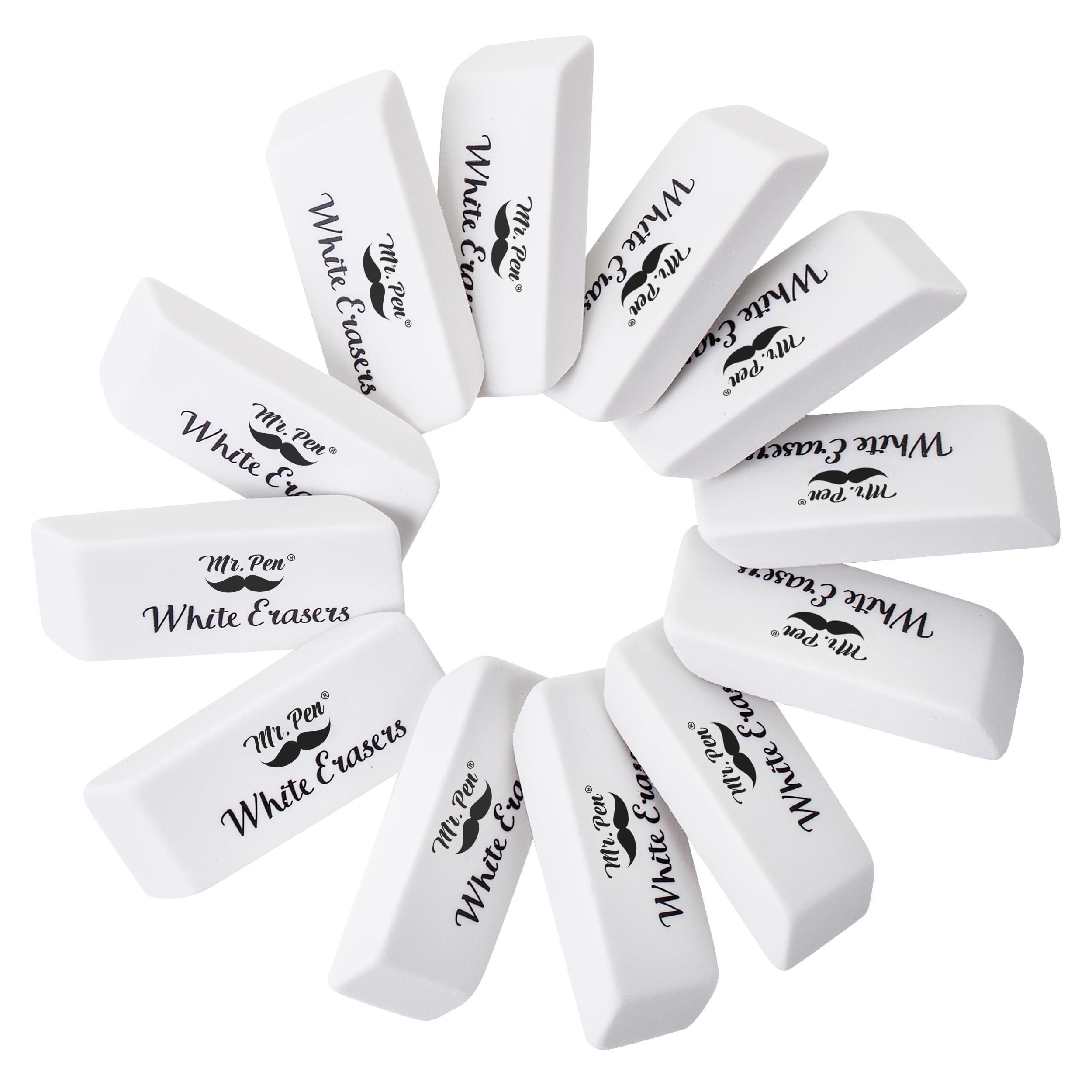 Mr. Pen- Erasers, Pencil Eraser, 12 Pack, White Erasers, Eraser, Erasers for Drawing, Eraser Pencil, Pencil Erasers, Erasers for Kids, Art Erasers for Drawing, Artist Eraser, White Eraser, Art Eraser