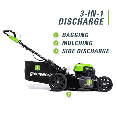 Greenworks 40V 21 inch Self-Propelled Cordless Lawn Mower, Battery Not Included MO40L02