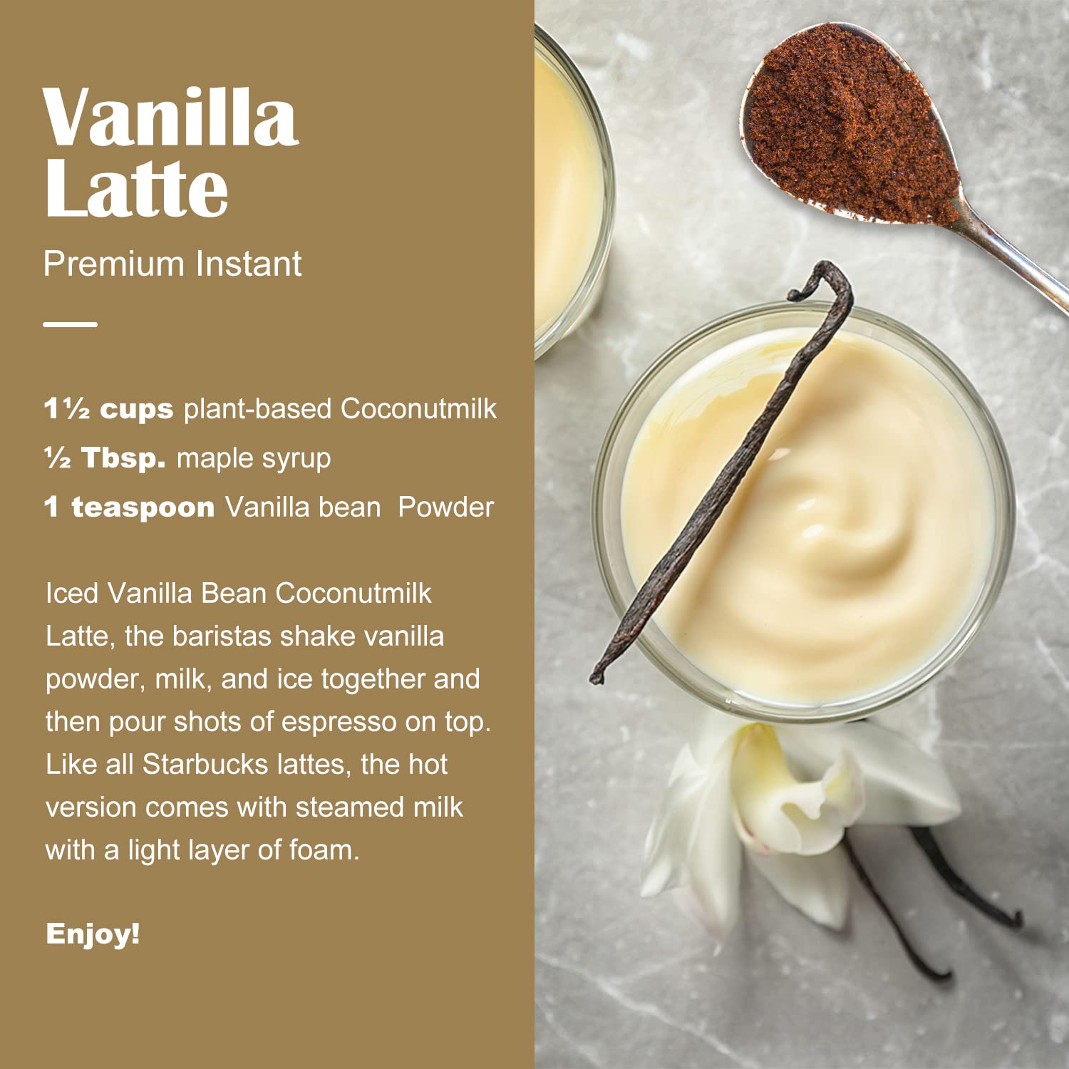 GRELIM Vanilla Bean Powder, 100% Pure Ground Madagascar Vanilla Powder Gluten-Free No Fillers or Additives Great for Baking, Coffee, Smoothies 2.11 Oz (60 g)