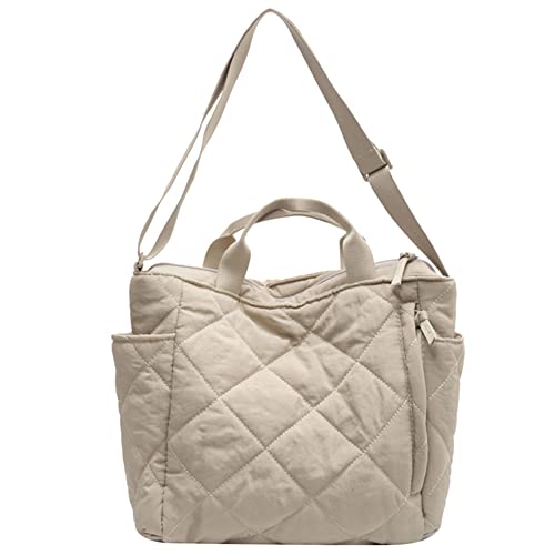 Quilted Tote Bag for Women Puffer Hobo Handbag Lightweight Quilted Padding Shoulder Bag Nylon Padded Crossbody Bag Zip Closure