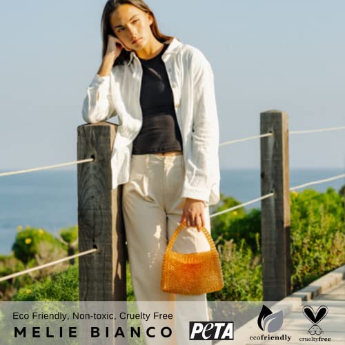 Melie Bianco Sherry Bag - Womens Luxury Beaded Handbag - Fancy Foldover Purse with Top Handle - 100% PVC & Cruelty-Free Materials - Formal, Evening, Daytime, Weekend Wear - Ruby