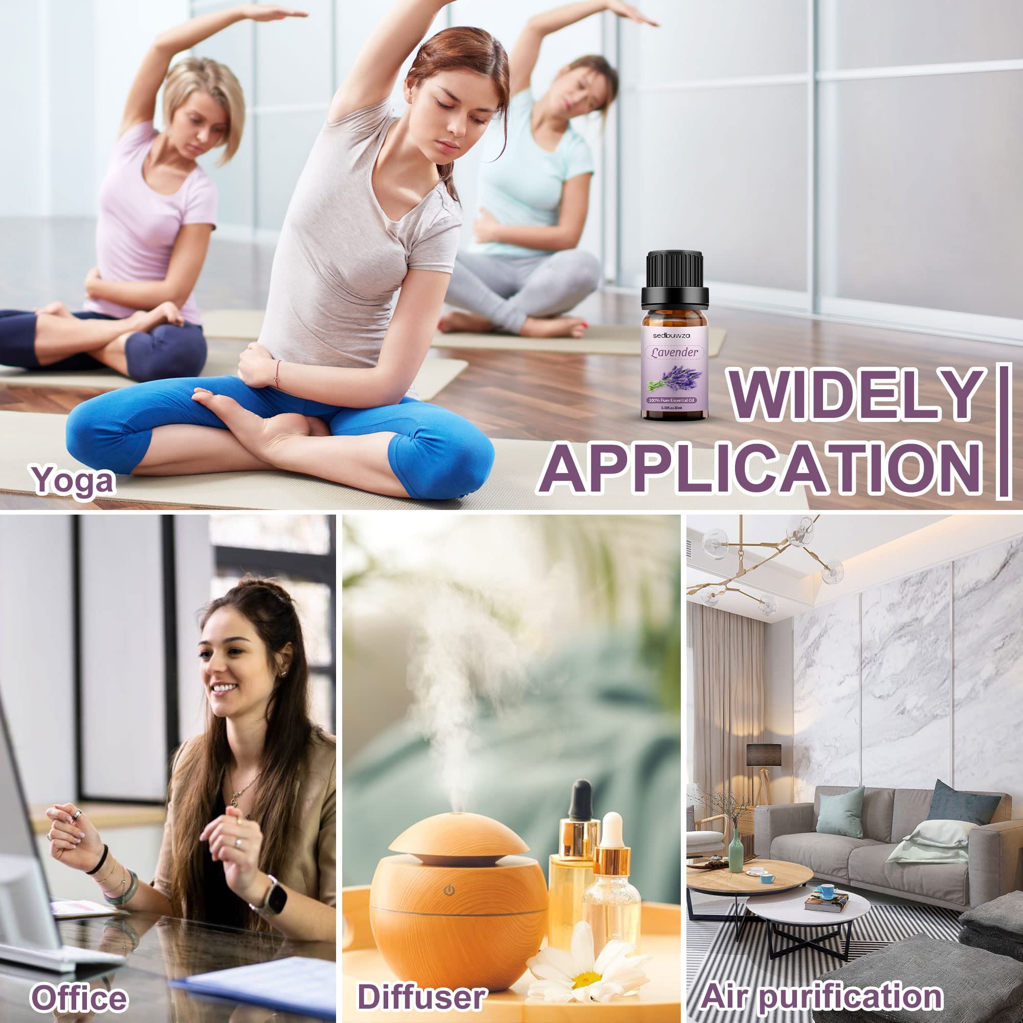 Sedbuwza Vanilla Oil Bundle with Lavender Essential Oil Set, 100% Pure Organic Fragrance Oil for Diffuser, Humidifier, Soap, Candle, Perfume