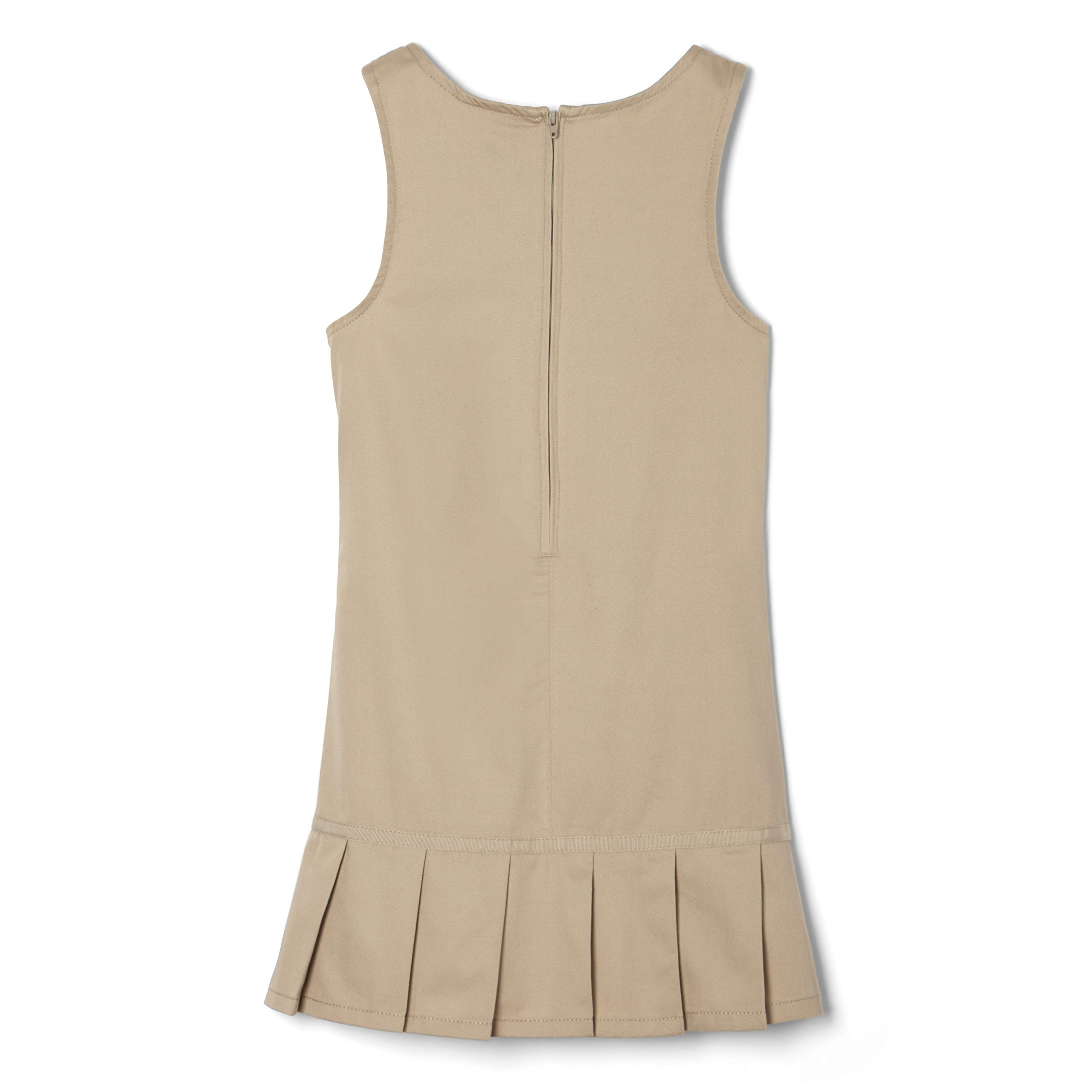 French Toast Girls' Big Pleated Ribbon Bow Jumper, Khaki, 7