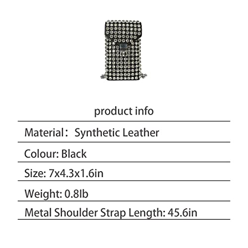IDJIUKAI Women's Bling Crystal Rhinestone Phone Crossbody Bag Sparkly Glitter Purse for Evening Party Prom Wedding
