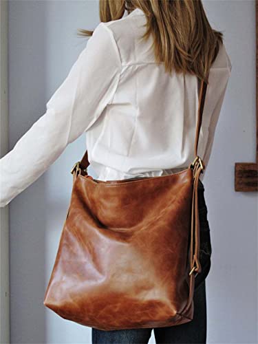 QTKJ Crossbody Bags for Women, Leather Backpack, Large Leather Handbag, Vegan Leather Shoulder, Multifuction Convertible Backpack for Women Travel Work Vacation