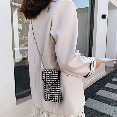 IDJIUKAI Women's Bling Crystal Rhinestone Phone Crossbody Bag Sparkly Glitter Purse for Evening Party Prom Wedding