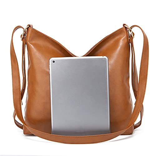 QTKJ Crossbody Bags for Women, Leather Backpack, Large Leather Handbag, Vegan Leather Shoulder, Multifuction Convertible Backpack for Women Travel Work Vacation