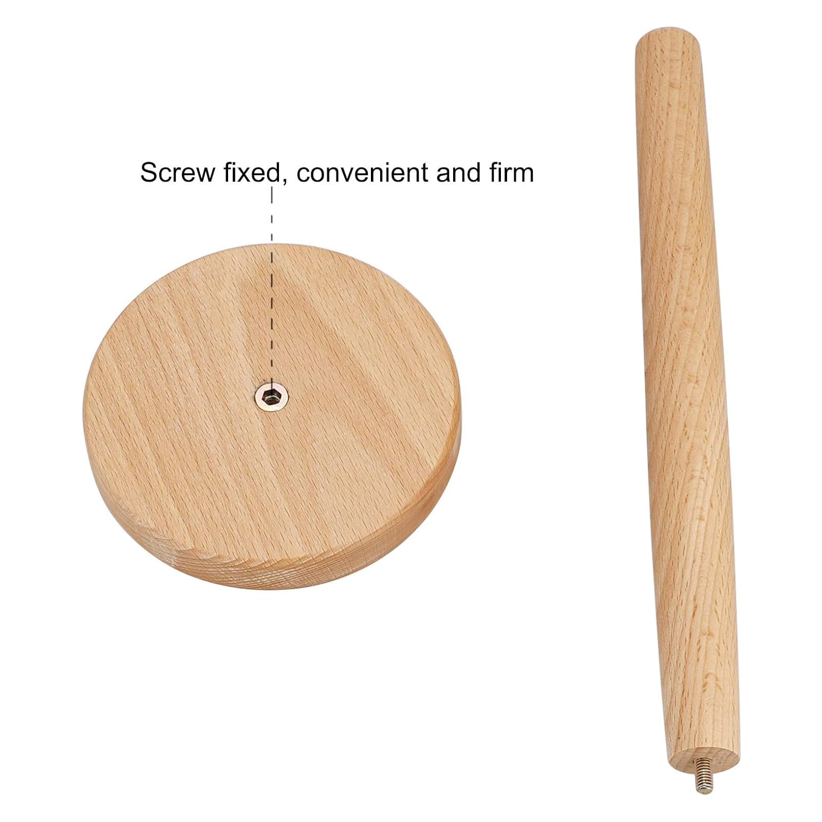 Paper Towel Holder ,DNIEBW Kitchen Paper Hanger Rack Bathroom Towel Roll Stand Organizer Simply Standing Countertop Wooden Paper Roll Holder for Cabinet,Table (Round Bottom)