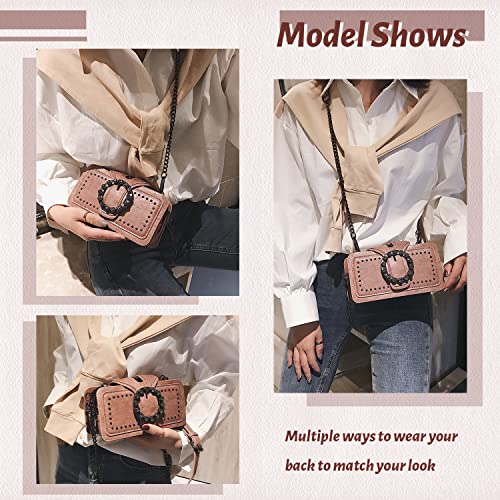 Emprier Square Small Satchel Clutch Purse for Women Cell Phone crossbody Bag Rivet Evening Handbag