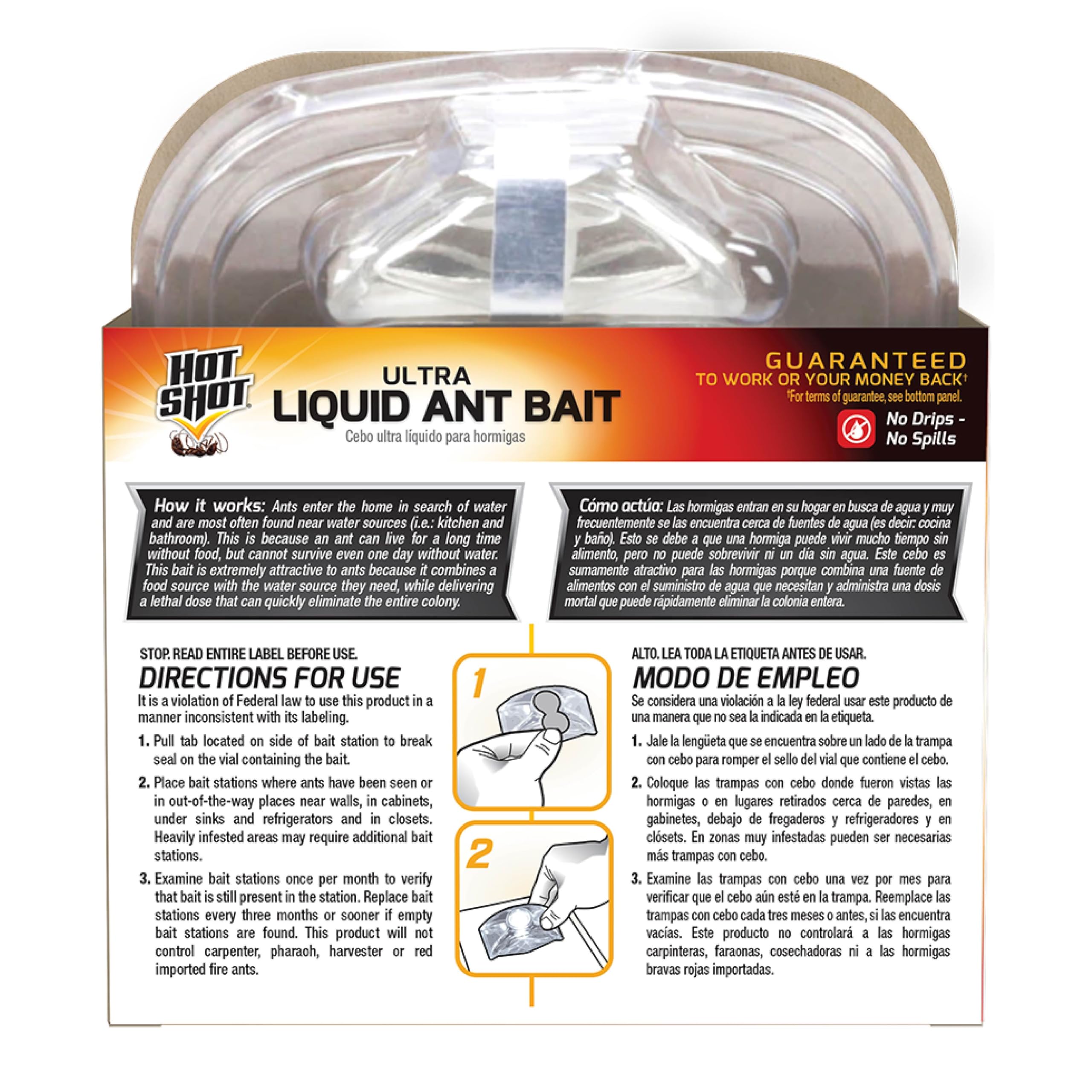 Hot Shot Ultra Liquid Ant Bait, Contains Both Food & Water, 4 Count, Berry
