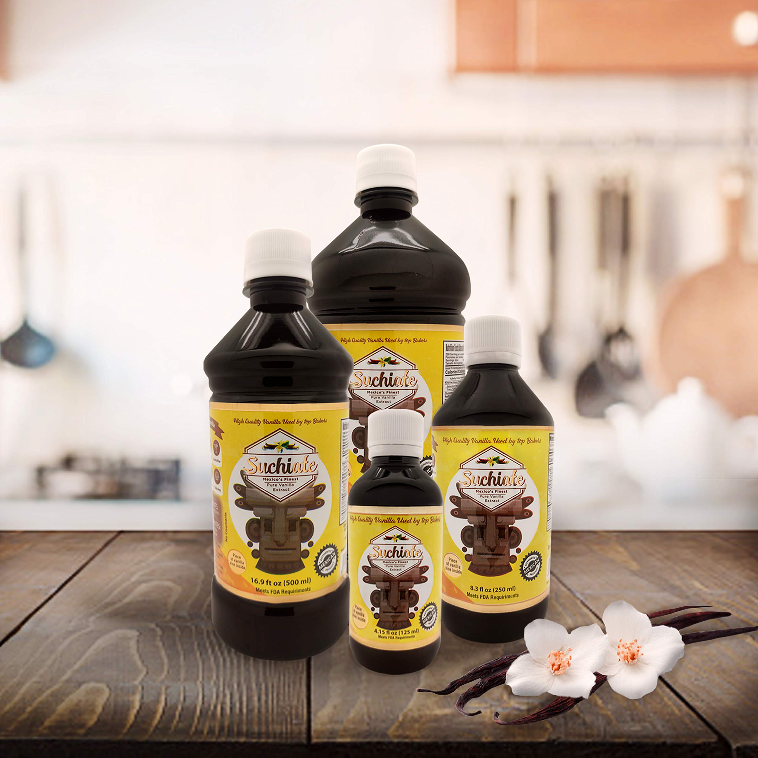 Suchiate Pure Vanilla | Mexican Vanilla for Baking and Desserts | Made with Real Vanilla Bean | Vainilla Mexicana Buena 8.3oz (250 ml)