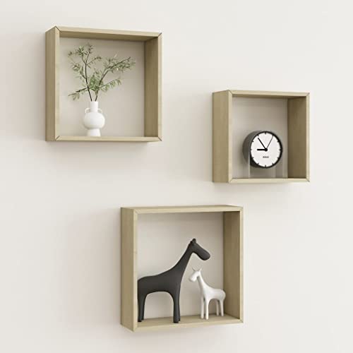YAFF Wall Cube Shelves 3 pcs Sonoma Oak (6.27lbs)