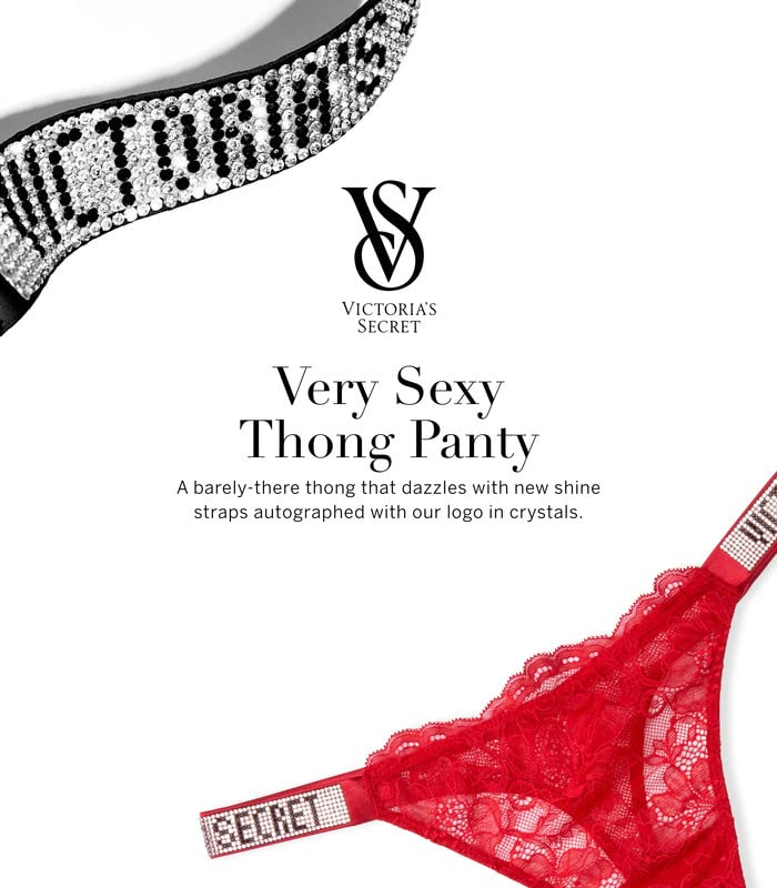 Victoria's Secret Women's Thong Underwear, Women's Panties, Very Sexy Collection Black (M)