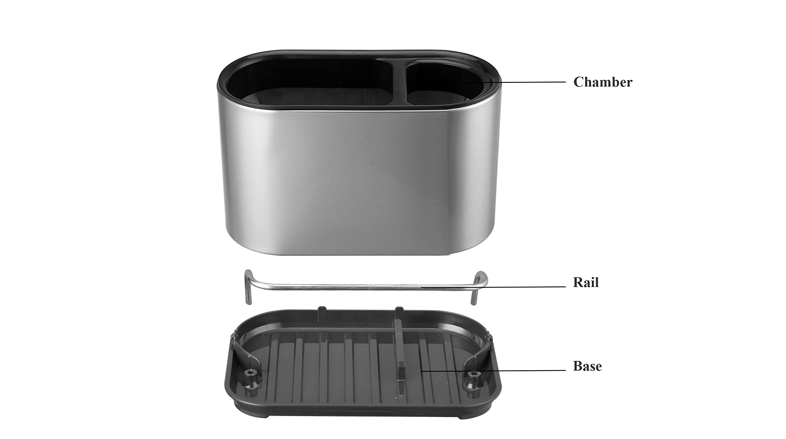 Alta by AuggieChino Sink Caddy, Sponge Holder for Kitchen Sink, Kitchen Organizer, Sink Brush Holder, Dish Soap Holder, Stainless Steel