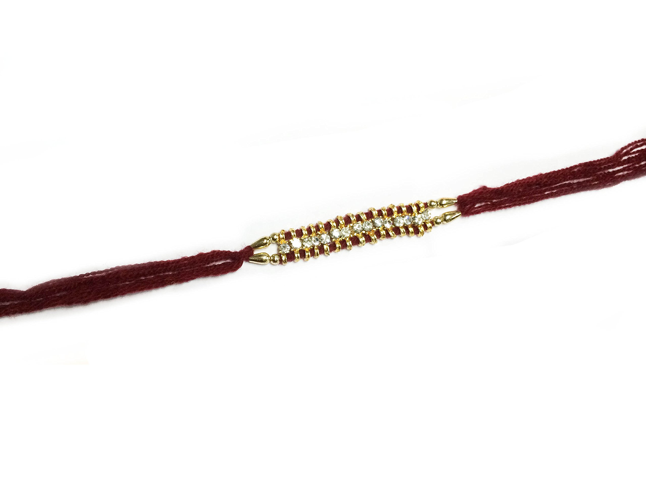Set of Three Rakhi, 14 Stone Rakhi thread, Raksha bandhan Gift for your Brother, Vary Color and Multi Design