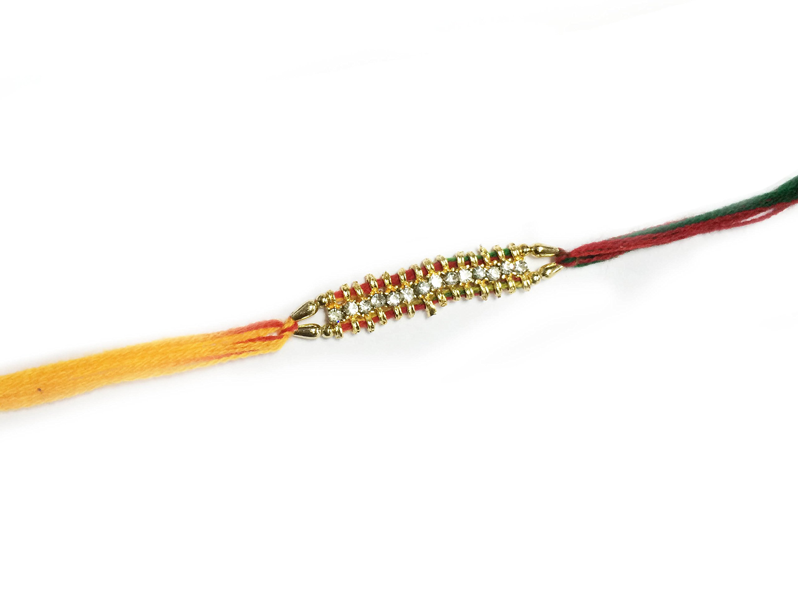 Set of Three Rakhi, 14 Stone Rakhi thread, Raksha bandhan Gift for your Brother, Vary Color and Multi Design