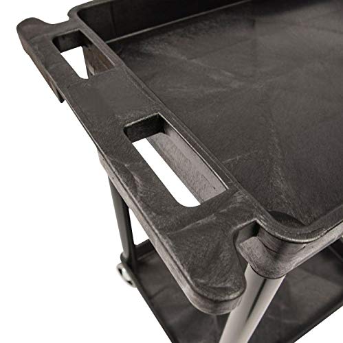 Offex 39.25" H Mobile Multipurpose Utility Tub Cart with 3 Shelves and Push Handle - Black, Great for Warehouse, Garage and More