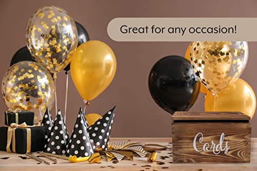 Darware Wooden Wedding Card Box for Receptions (Brown), Rustic Farmhouse Wood Decorative Card Receiving Box for Birthdays, Showers, Graduations and More