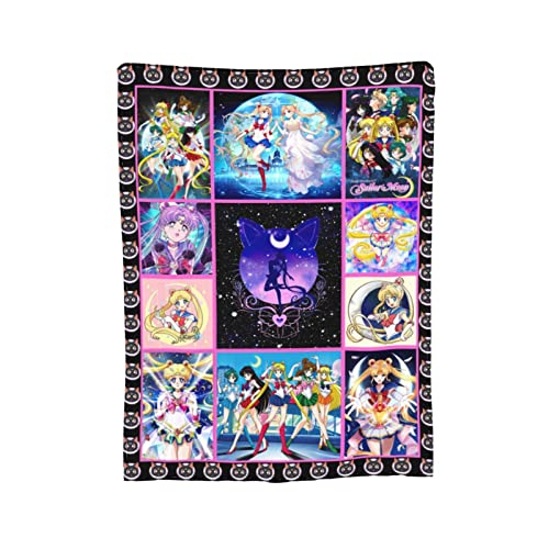 Anime Throw Blanket Super Soft Flannel Blankets Lightweight All Season Bed Throws Blanket Sofa, Room Gifts. (A, 50"x40")