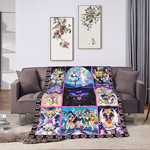 Anime Throw Blanket Super Soft Flannel Blankets Lightweight All Season Bed Throws Blanket Sofa, Room Gifts. (A, 50"x40")