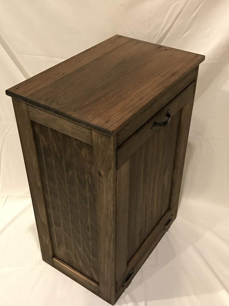 Dicks Wood Creations Wooden Tilt-Out Trash Bin Solid Top
