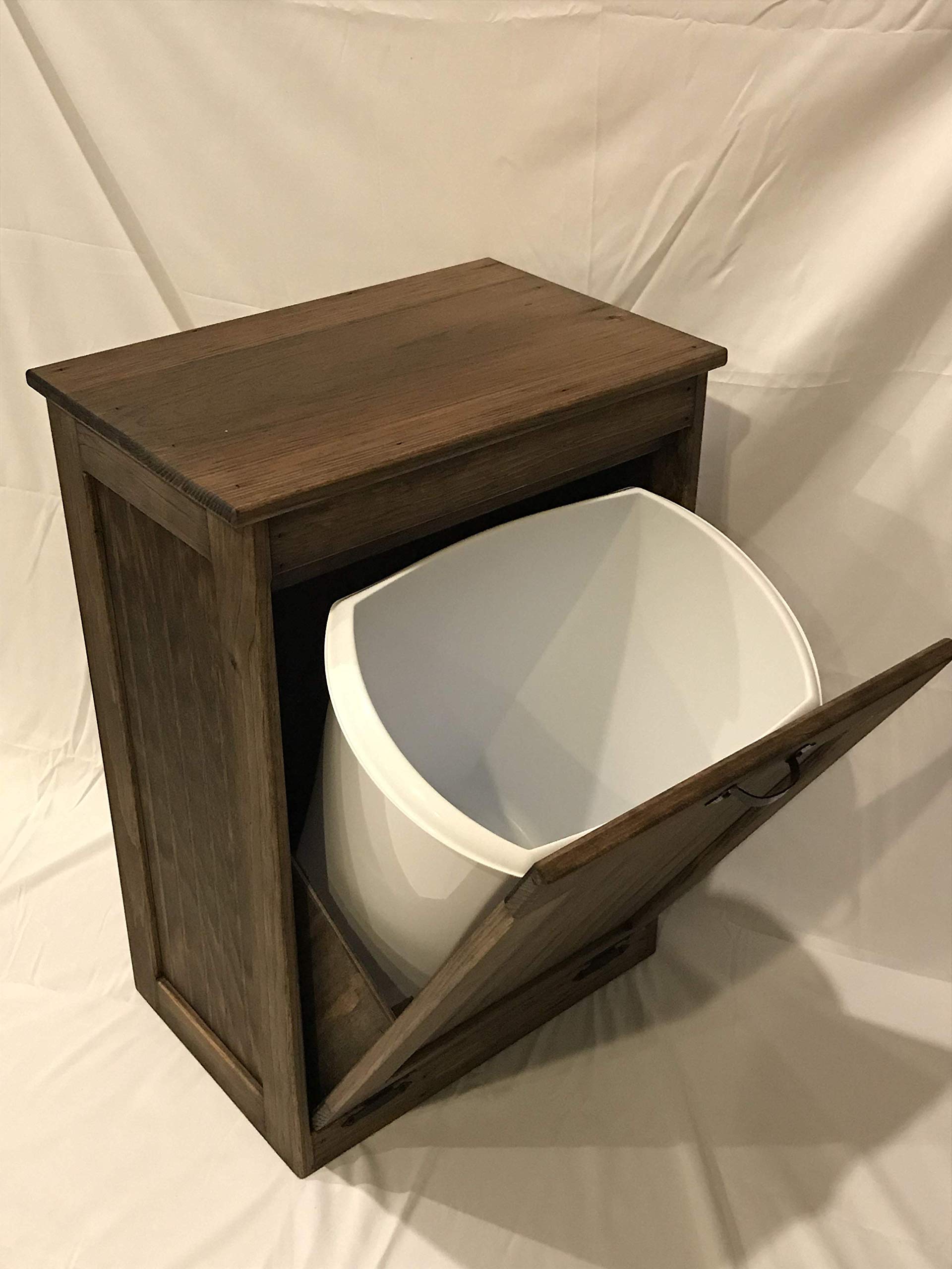 Dicks Wood Creations Wooden Tilt-Out Trash Bin Solid Top
